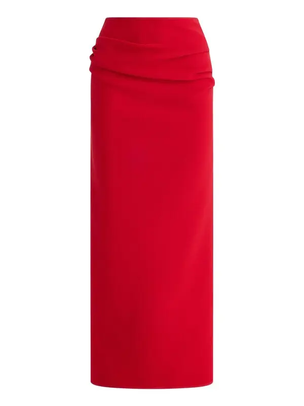 Maticevski Draped Crepe Maxi Skirt - Red