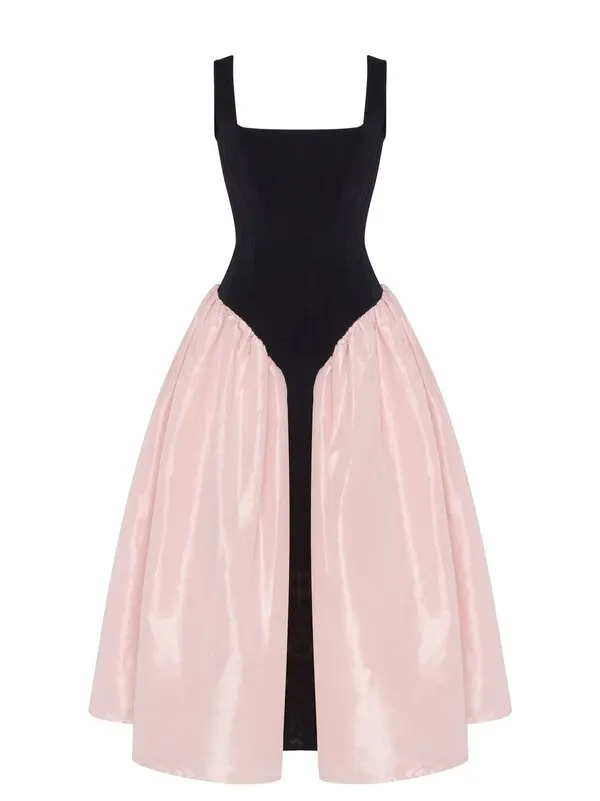 MILLA Corset Dress With Voluminous Skirt - Black&pink