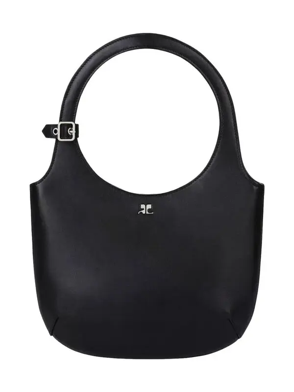 COURREGES Holy Leather Shoulder Bag - Black