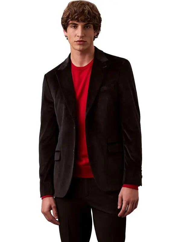 Calvin Klein Velvet Slim Blazer - Black