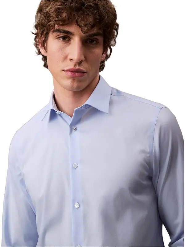 Calvin Klein Refined Slim Stretch Button-down Shirt - Blue