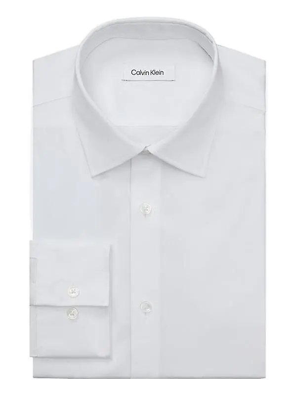 Calvin Klein Refined Slim Stretch Button-down Shirt - White