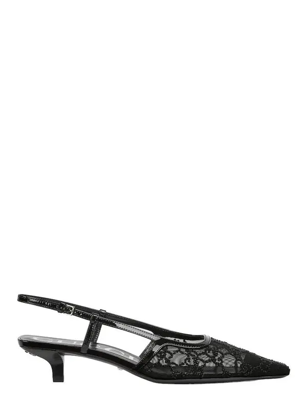 Gucci Gg Crystal Slingback Pumps - Black