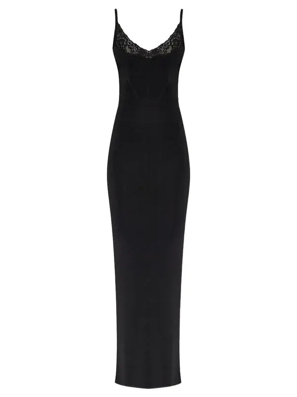 SELF-PORTRAIT Viscose Knit Maxi Dress - Black