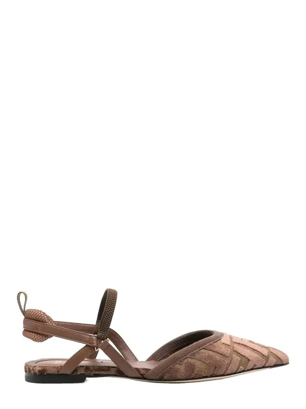 Fendi Colibrì Lite Slingback Ballerinas - Brown