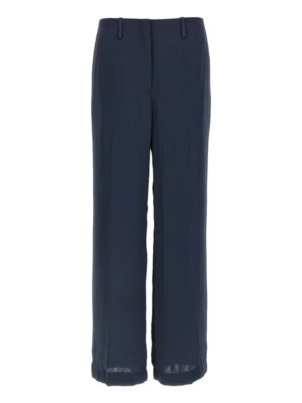 Theory Silk-effect Wide-leg Trousers - Blue