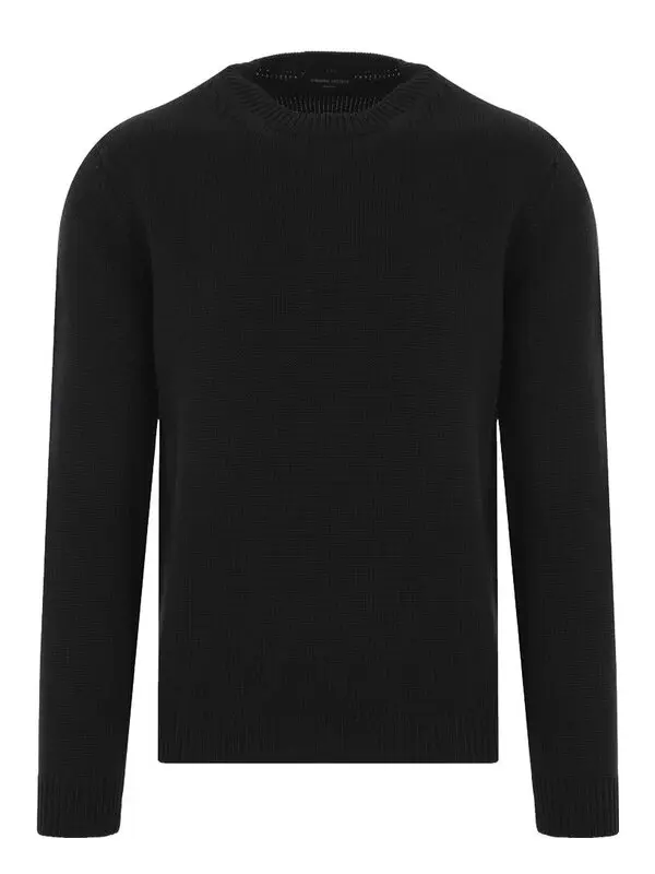 ROBERTO COLLINA Merino Wool Knit Sweater - Black