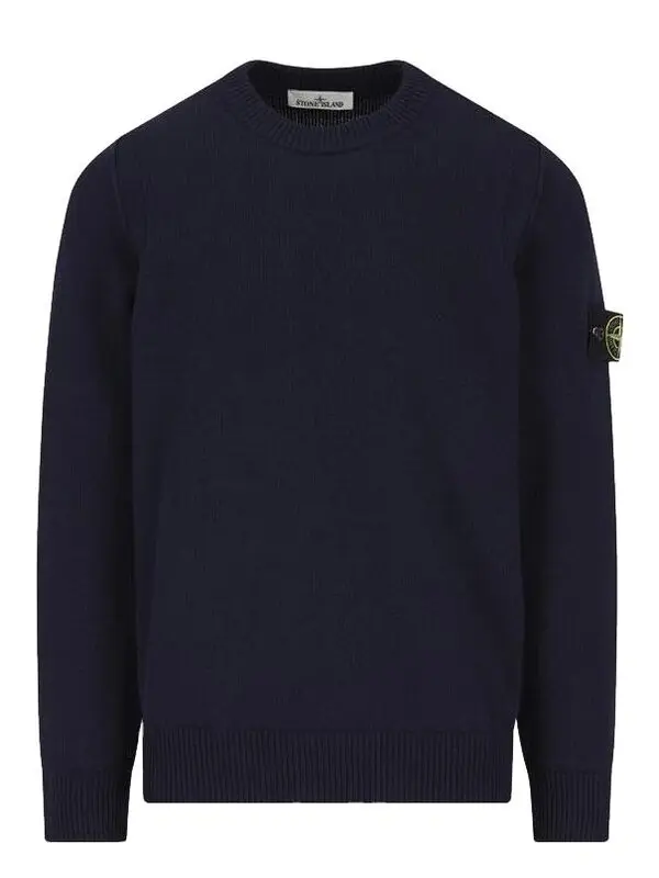 Stone Island Crew-neck Lambswool Sweater - Blue