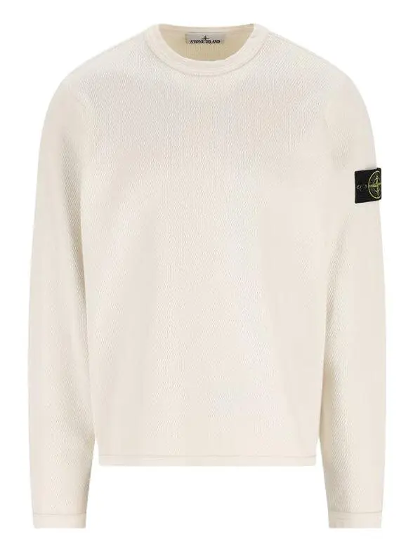 Stone Island Organic Waffle Cotton Sweatshirt - White