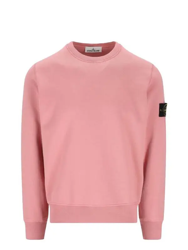 Stone Island Cotton Fleece Crewneck Sweatshirt - Oleander