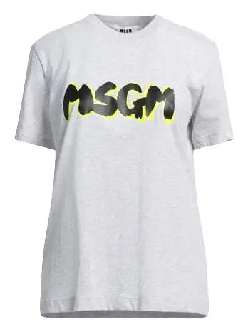 MSGM Printed Cotton T-shirt - Grey
