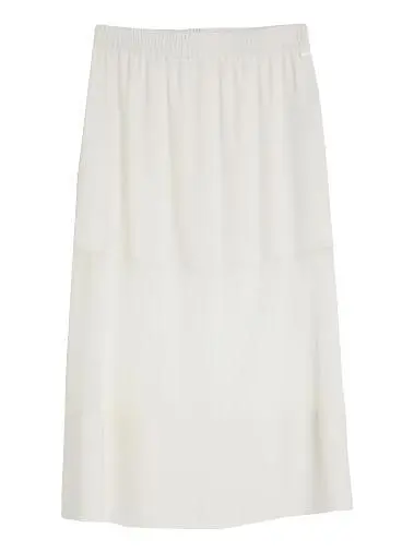 Armani Exchange Crepe Flared Midi Skirt - White
