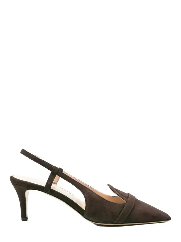 P.a.r.o.s.h 70mm Pointed-toe Slingback Pumps - Brown
