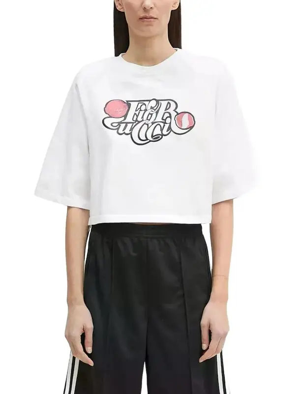 Fiorucci Graphic-print Cropped Top - White