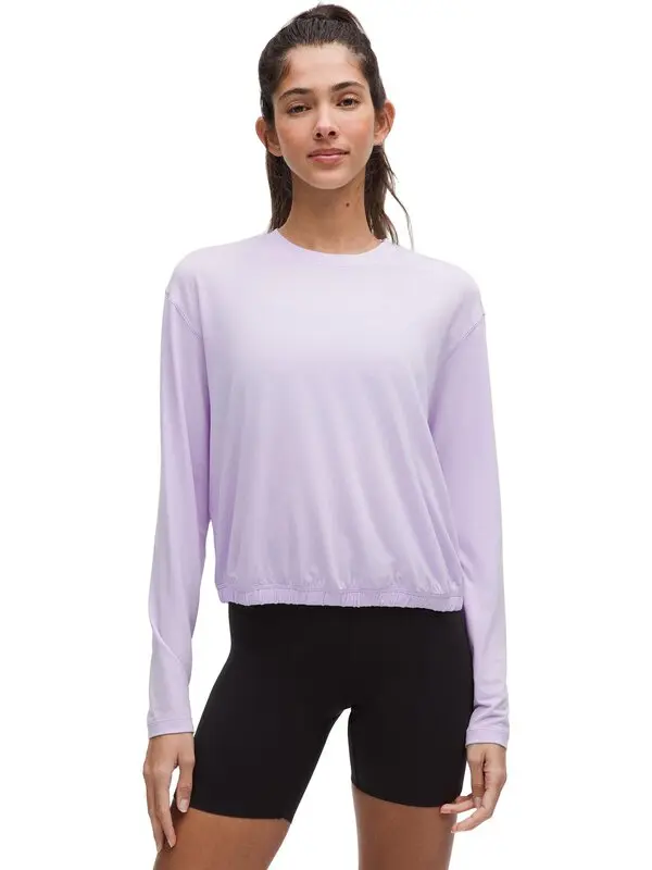 Lululemon Jersey Training Elastic-hem Long-sleeve Shirt - Lavender Frost