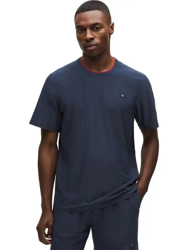 Lululemon Uv-protective Striped Mesh T-shirt - Club Blue