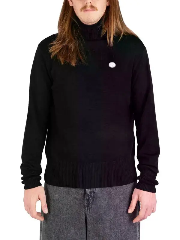 SOCIETE ANONYME Embroidered Roll-neck Sweater - Black