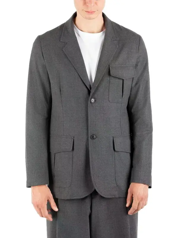 SOCIETE ANONYME Patch-pocket Two-button Blazer - Grey