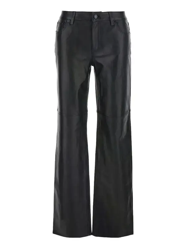 Michael Kors Leather Flare Leg Pants - Black