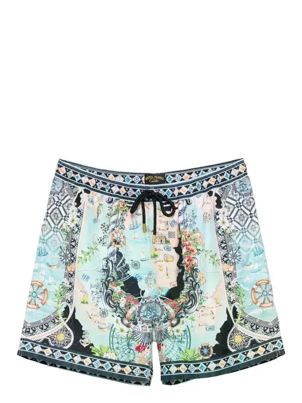 Camilla Folk Afloat Swim Shorts - Green