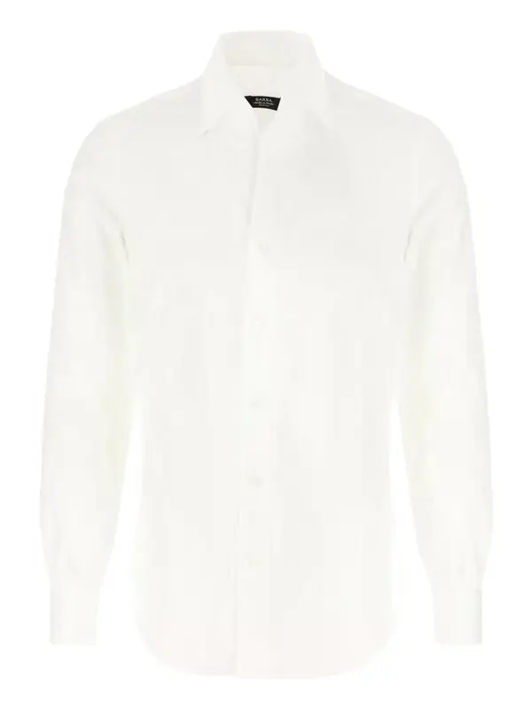 BARBA NAPOLI Long-sleeve Button-fastening Shirt - White