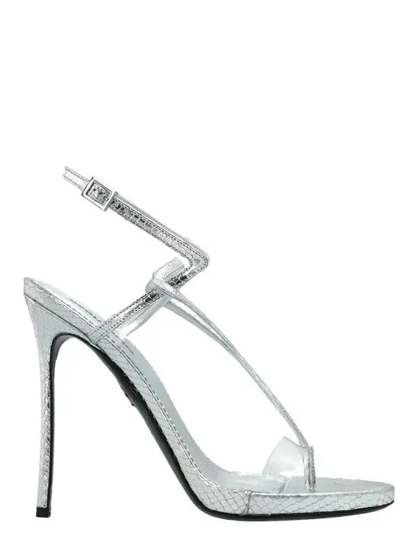Dsquared2 140mm Leather Heeled Sandals - Silver