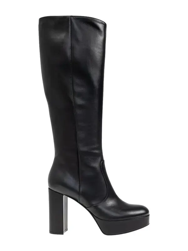 GIANVITO ROSSI 110mm Leather Heeled Boots - Black