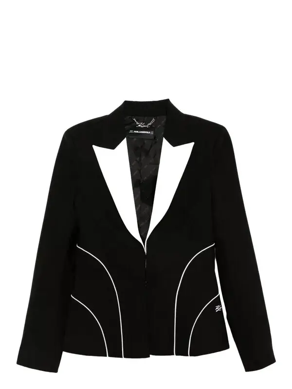 Karl Lagerfeld Piping Blazer - White