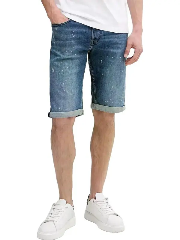 Karl Lagerfeld Turn-up Hem Denim Shorts - Blue