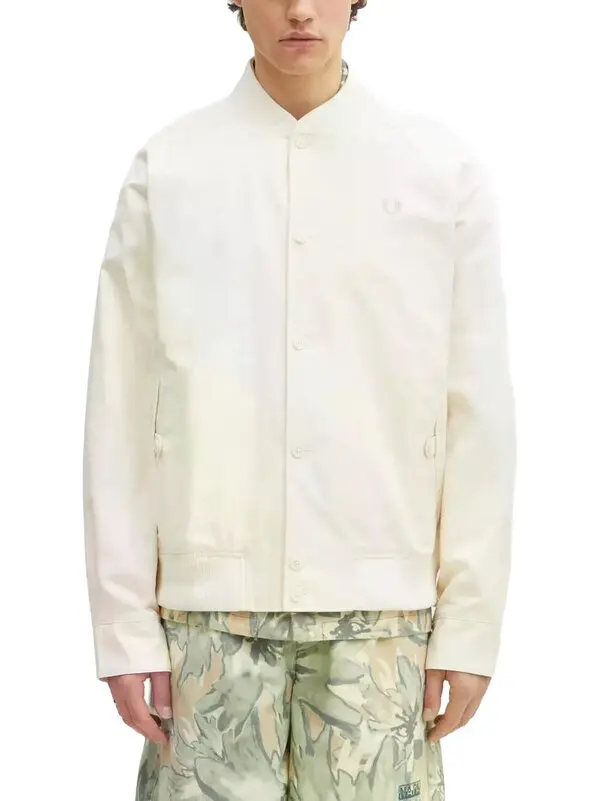 Fred Perry Logo-embroidered Shirt Jacket - White