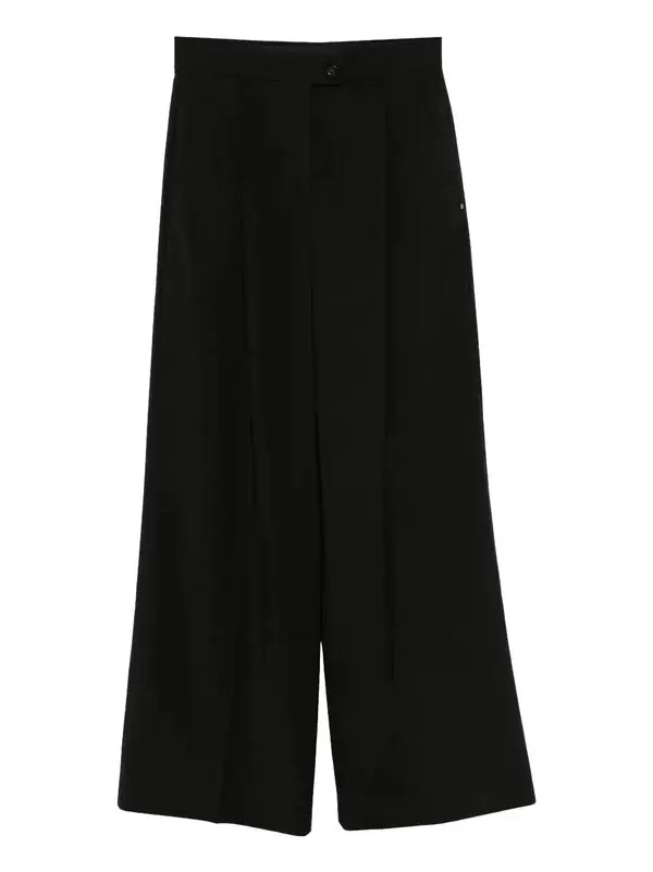 Sportmax Pleated Wide-leg Trousers - Black