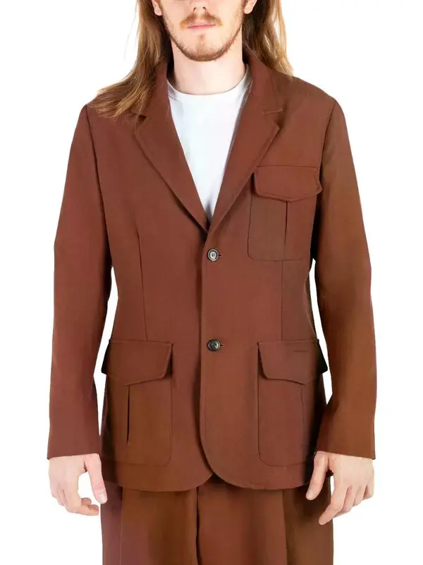 SOCIETE ANONYME Buttoned Patch-pocket Jacket - Brown