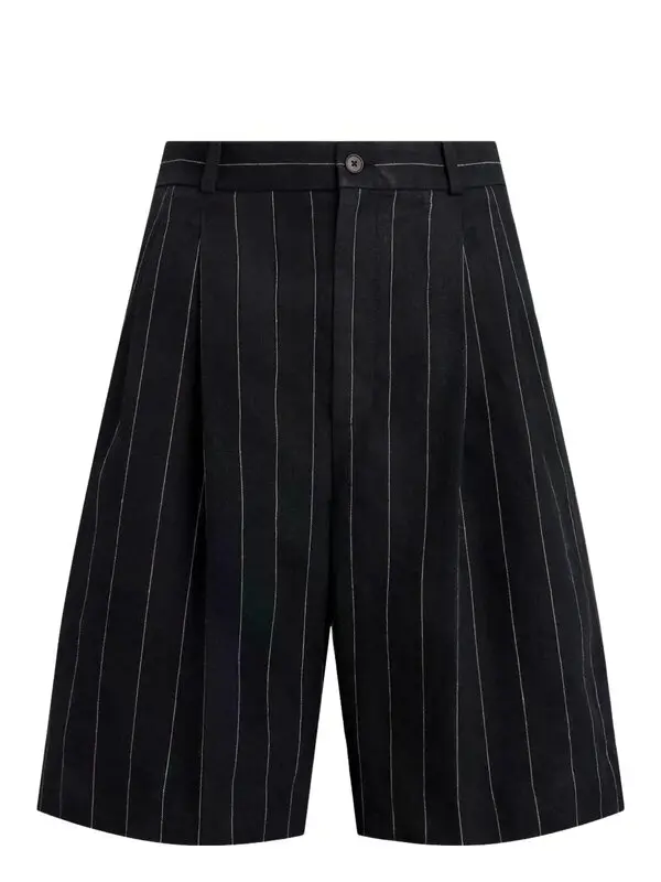 Polo Ralph Lauren Pinstripe Pleated Shorts - Black