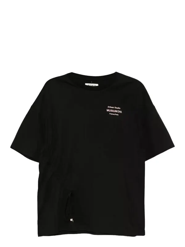 MUSIUM DIV. Logo-embroidered T-shirt - Black