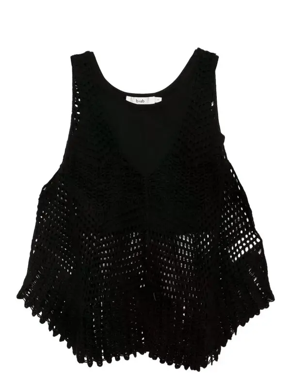 B+AB Crochet Tank Top - Black