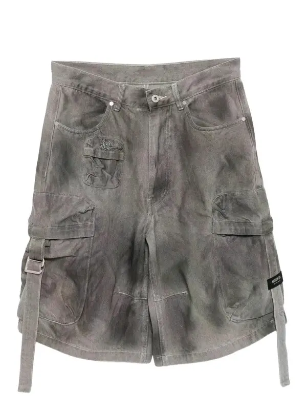 MUSIUM DIV. Faded Effect Cargo Shorts - Grey