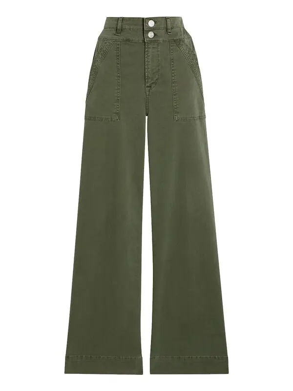 FRAME Le Slim Palazzo Wide-leg Pants - Army Green