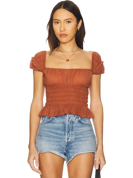 Free People Sweet On You Crop - Maple Syrup