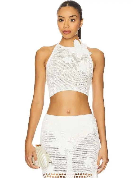 Devon Windsor Rammy Crochet Top - Off-white