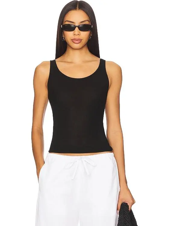 LESET Rozzi Scoop Neck Tank Top - Black