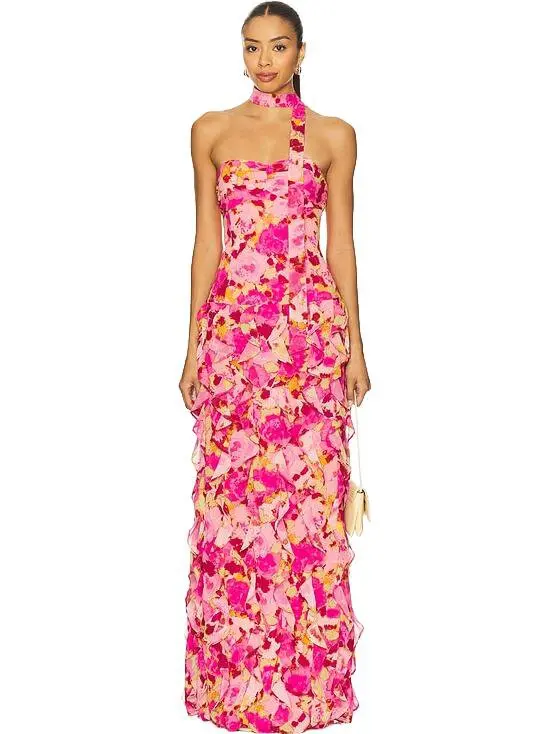 LOVERS AND FRIENDS Tracie Gown - Pink Georgia Floral
