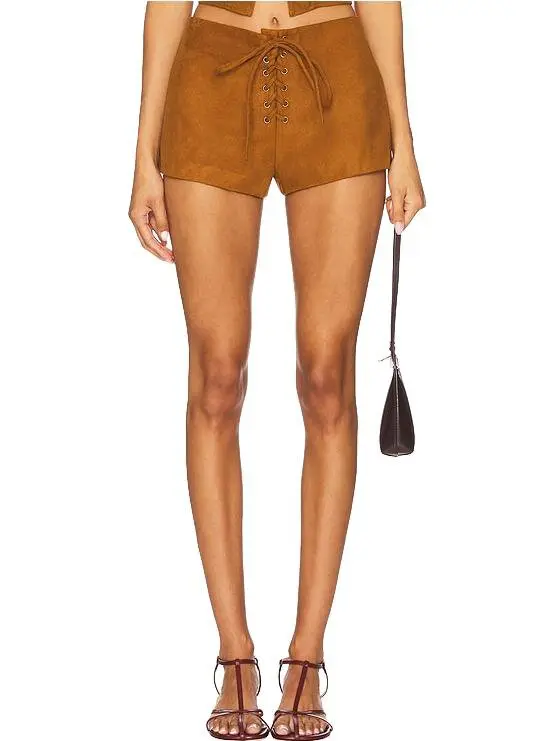 LOVERS AND FRIENDS Noella Faux Suede Short - Camel
