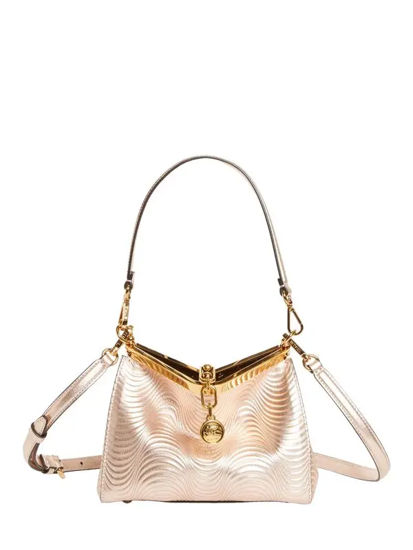 Etro Vela Wave Leather Shoulder Bag - M0421 Beige