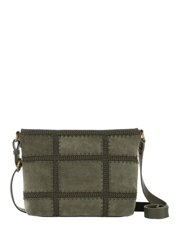 THE SAK Melrose Leather Crossbody Bag - Moss Suede Patch