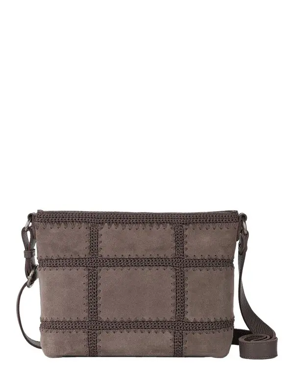 THE SAK Melrose Leather Crossbody Bag - Mushroom Suede Patch