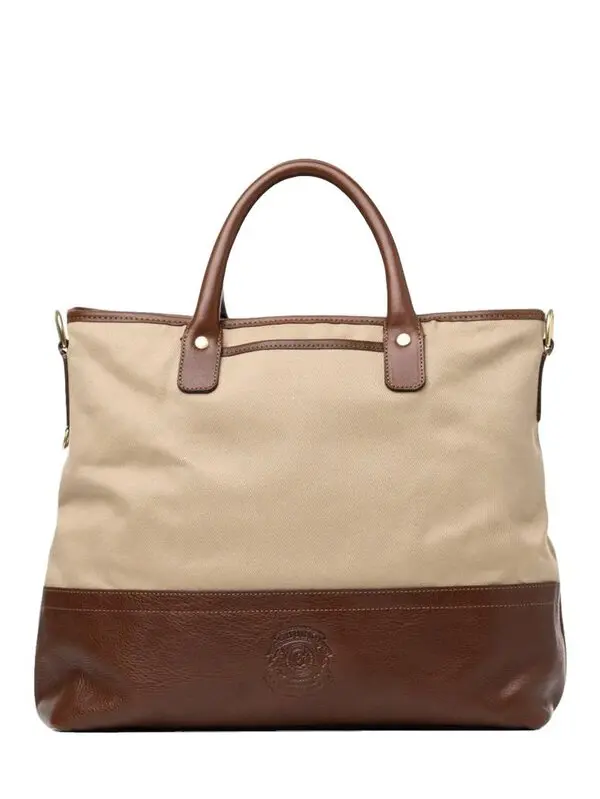 Ghurka Editor No. 271 Tote - Khaki Twill / Vintage Chestnut