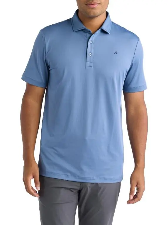 REDVANLY Alpine Solid Performance Polo - Blue Horizon