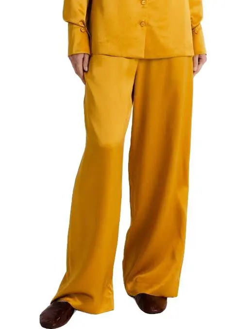 ALAS Silk Wide Leg Pants - Gold