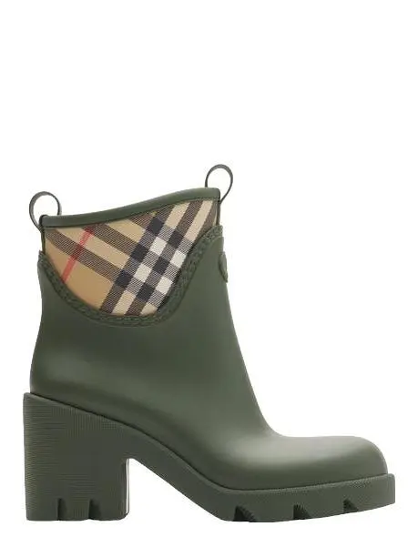 Burberry Marsh Stamp Heel Rain Boots - Loch