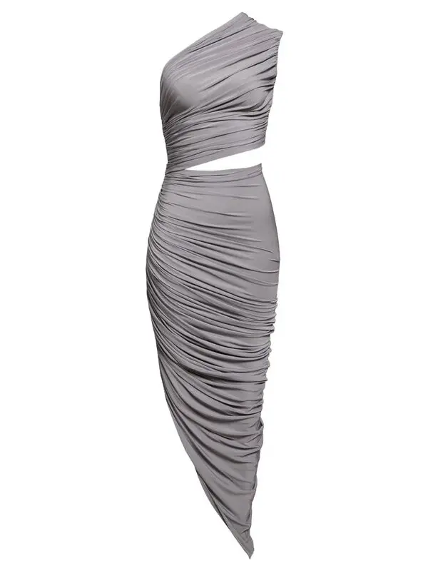 Alaïa Cutout Soft Jersey Dress - Gris Persan